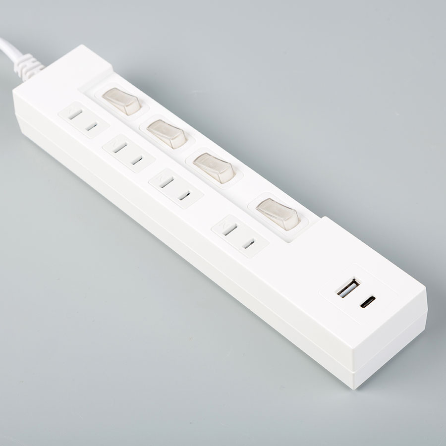 China Power Strip 4 Outlets Heavy Duty Surge Protector Individual Switch 1/2/3M Power Cord with ...